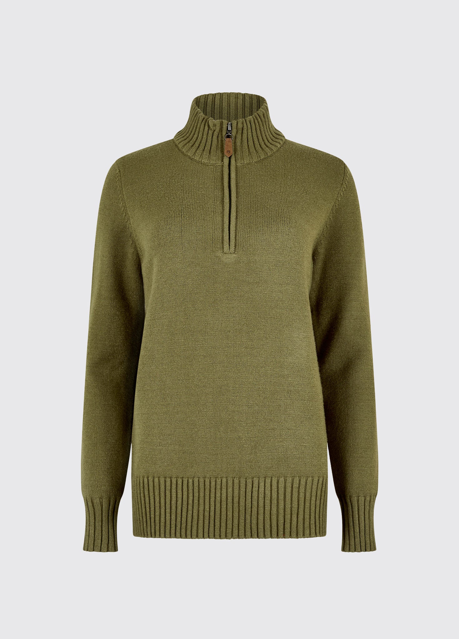 Markham Women's zip neck sweater - Dusky Green